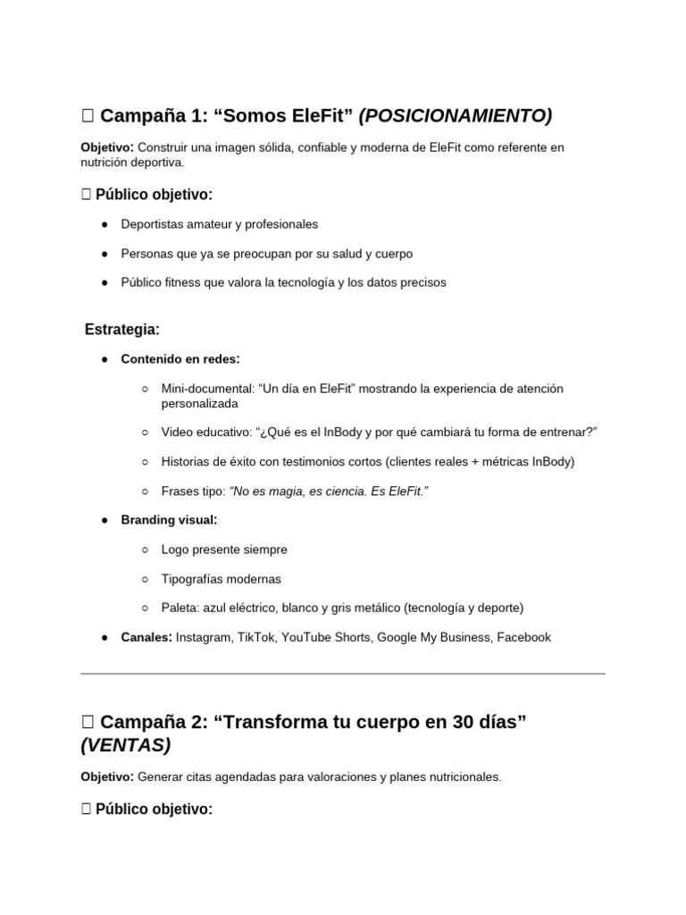 Campaña Somos Elefit | PDF