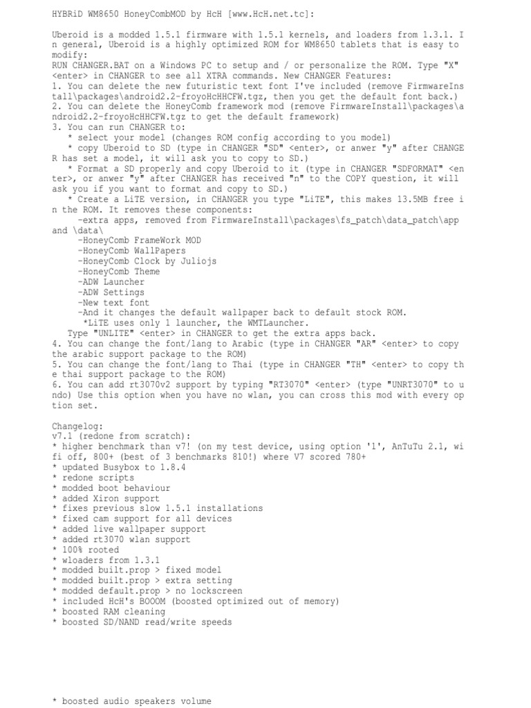 HYBRiD WM8650 Uberoid v7.1 | PDF | Adobe Flash | Android (Operating System)