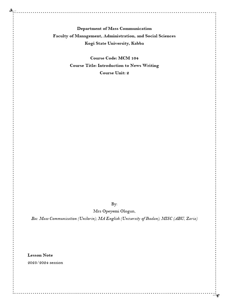 Introduction to News Writing Basics | PDF | News | Journalism