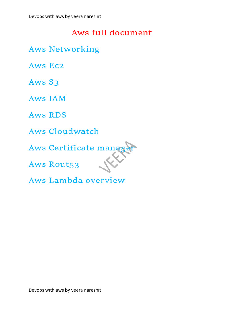 Aws Full Notes | PDF | Computer Network | Osi Model