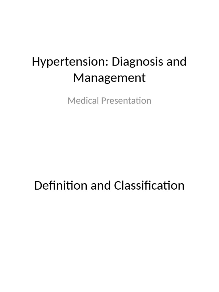 Hypertension Diagnosis and Management | PDF