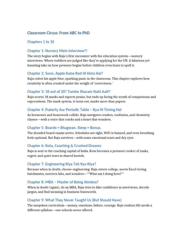 Classroom Circus Chapters 1 To 10 | PDF