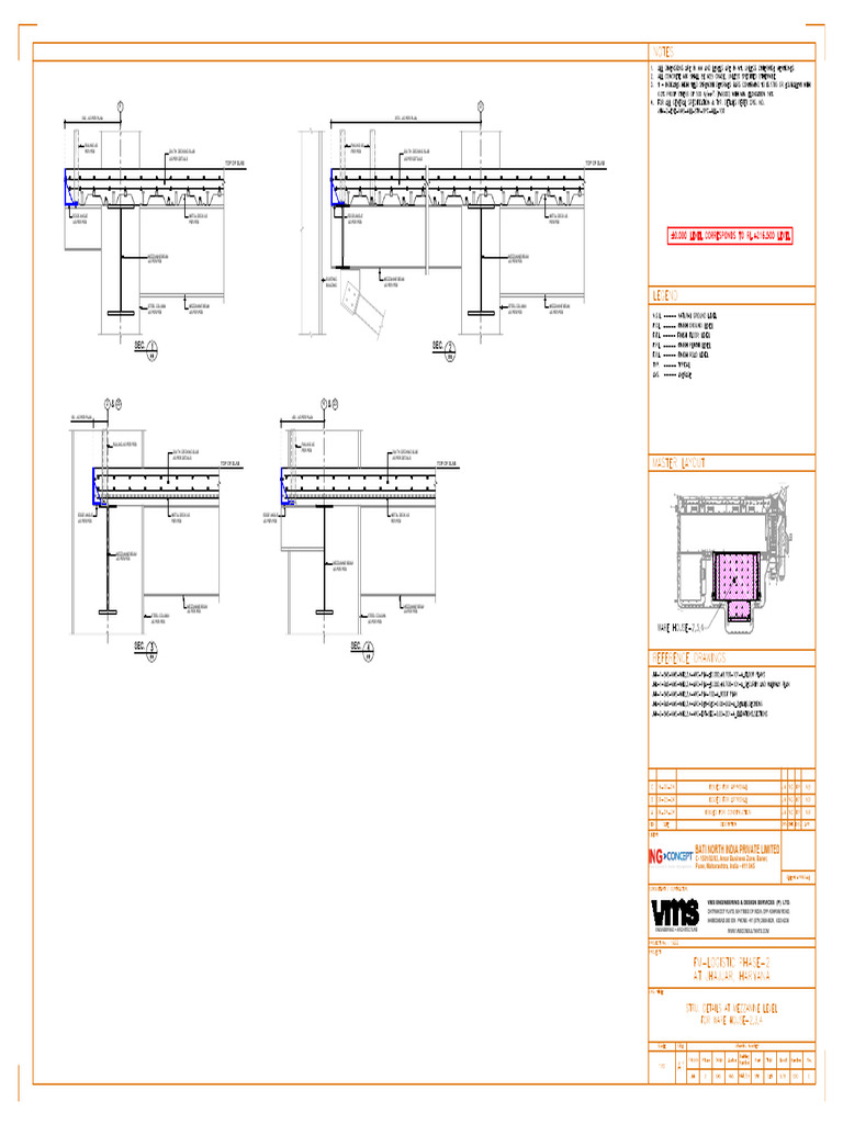Jha-2-Bas-Vms-Wh2,3,4-Str-Det-6.70-020-C-Stru. Details at Mezzanine Level-160524 | PDF