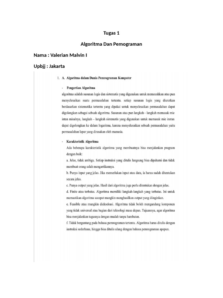 Tugas 1 Algoritma Dan Pemrograman | PDF