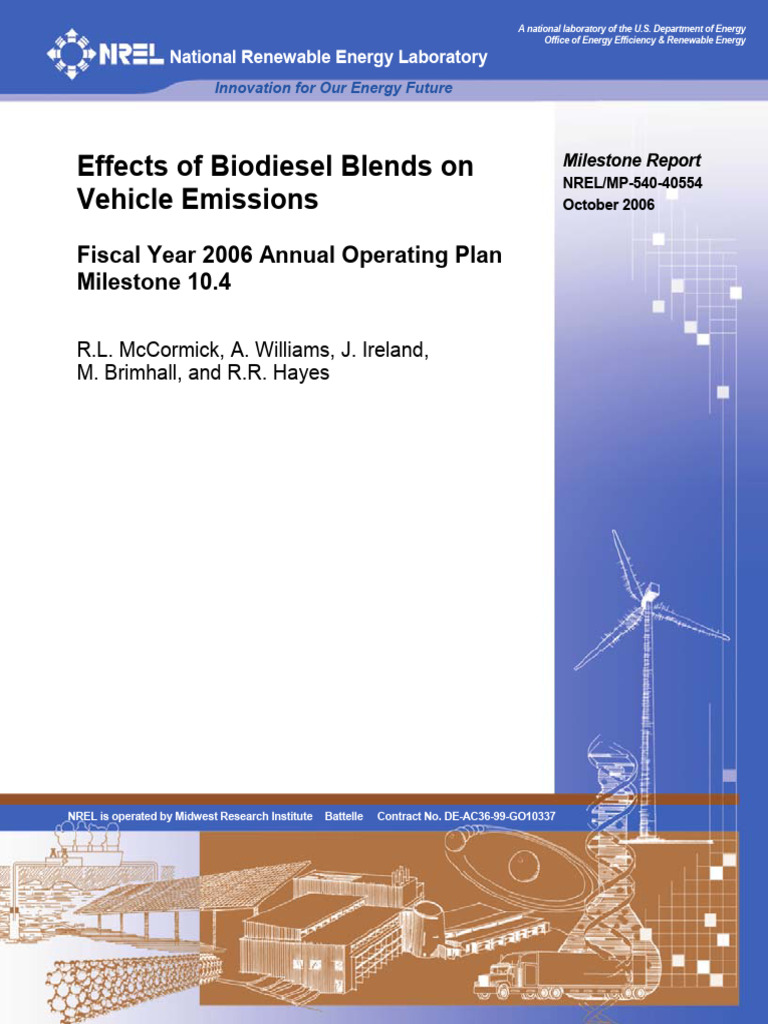 Effects of B20 Biodiesel on Emissions | PDF | Biodiesel | Diesel Fuel