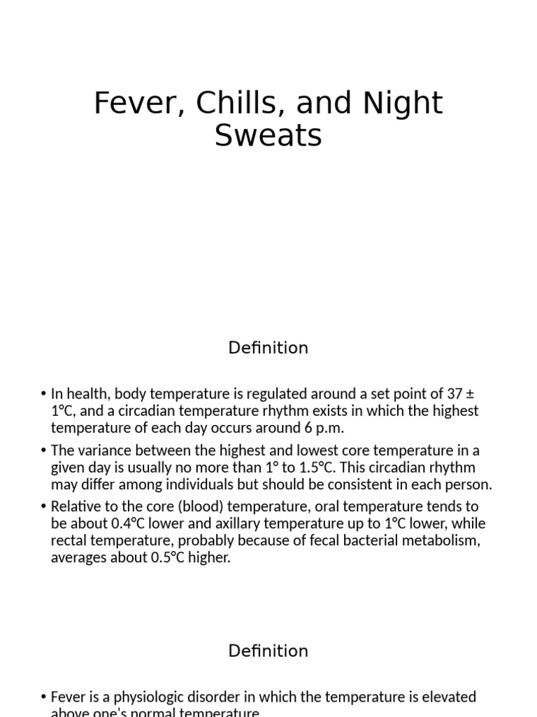 Fever, Chills, and Night Sweats | PDF | Fever | Perspiration