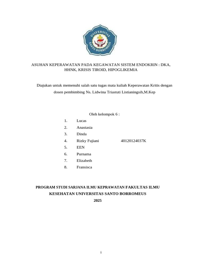 Asuhan Keperawatan Pada Kegawatan Sistem Endokrin DKA, HHNK, Krisis ...