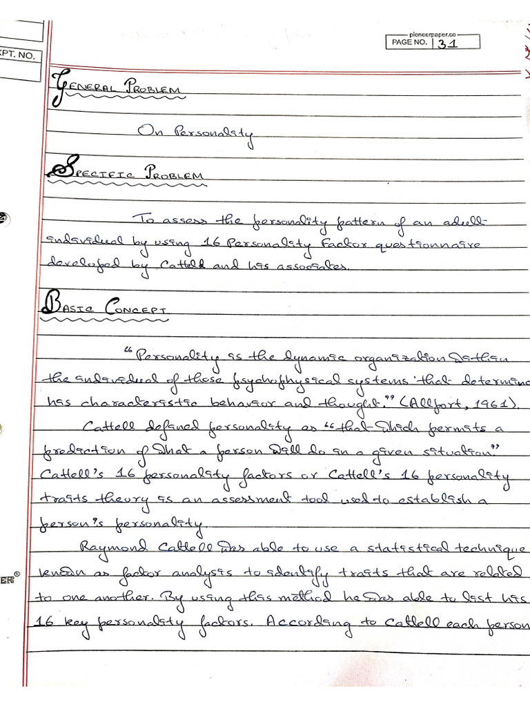 16 PF Write Up | PDF