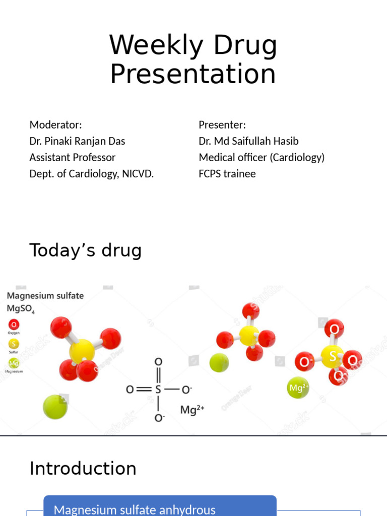 Weekly Drug Presentation | PDF | Magnesium | Heart