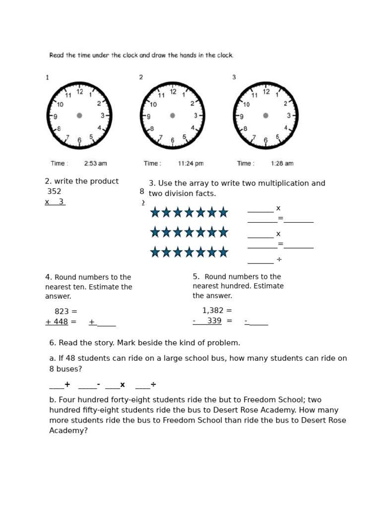 Arithmetic 4 Quiz 2 Practice | PDF