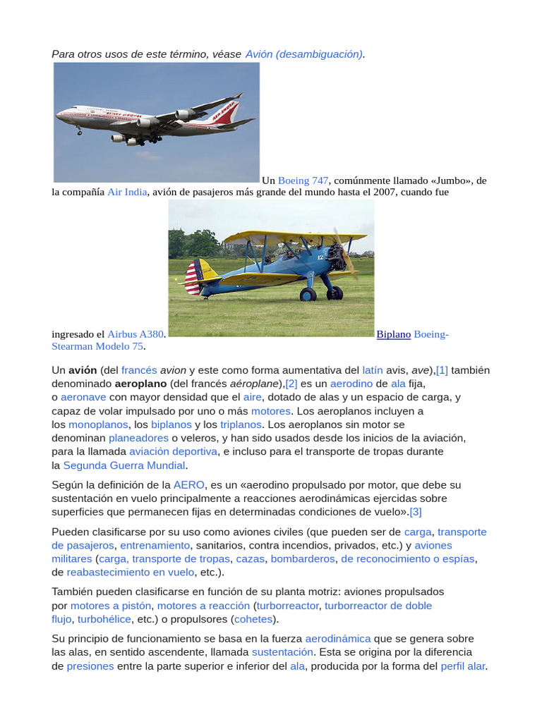 Aviones | PDF | Avión | Configuraciones de aeronaves