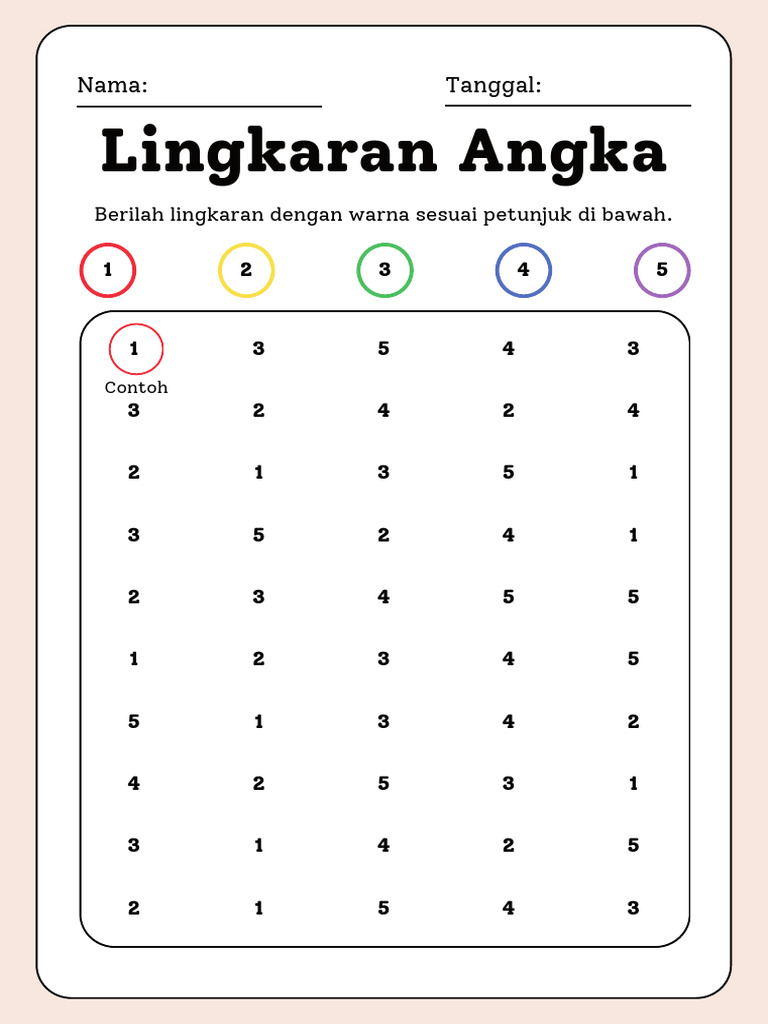 LK - Matematika Lingkaran Angka | PDF