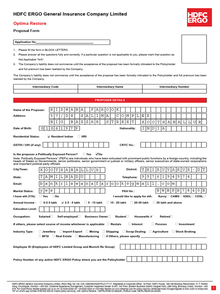 Optima-Restore-Proposal Form | PDF | Hypertension | Diabetes
