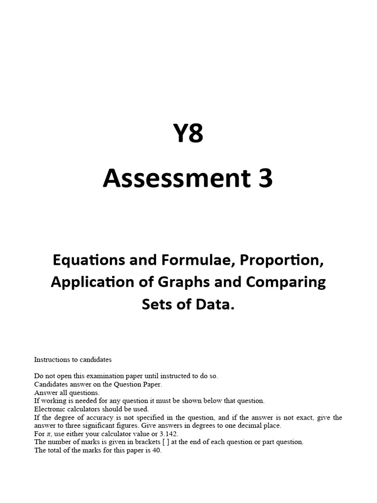 Y8 Assessment 3 | PDF | Fahrenheit | Significant Figures