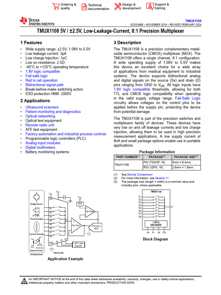 Tmux 1108 | PDF | Electrostatic Discharge | Cmos
