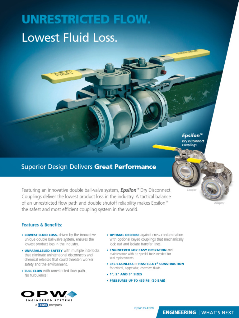 Epsilon Dry Disconnect Coupler Sell Sheet | PDF | Gas Technologies ...