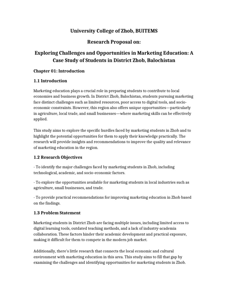 Marketing Research Proposal Akhtar Muhammad | PDF | Survey Methodology | Marketing