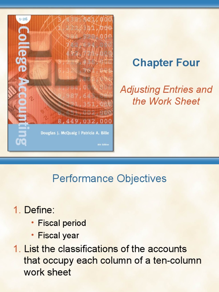 Chapter Four: Adjusting Entries and The Work Sheet | PDF | Expense ...