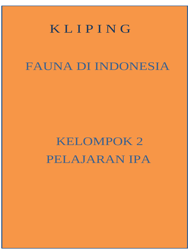 Tugas Tama, Jenis Flora Dan Fauna | PDF