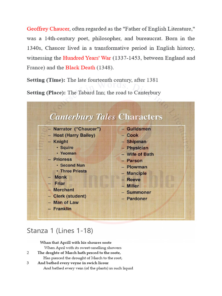Canterbury Tales Final - 47044764 | PDF