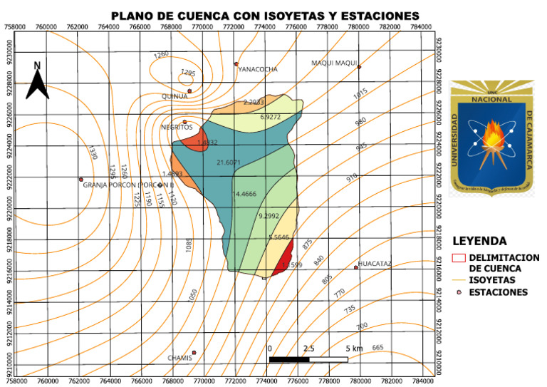 Plano de Cuenca Con Isoyetas y Estaciones | PDF
