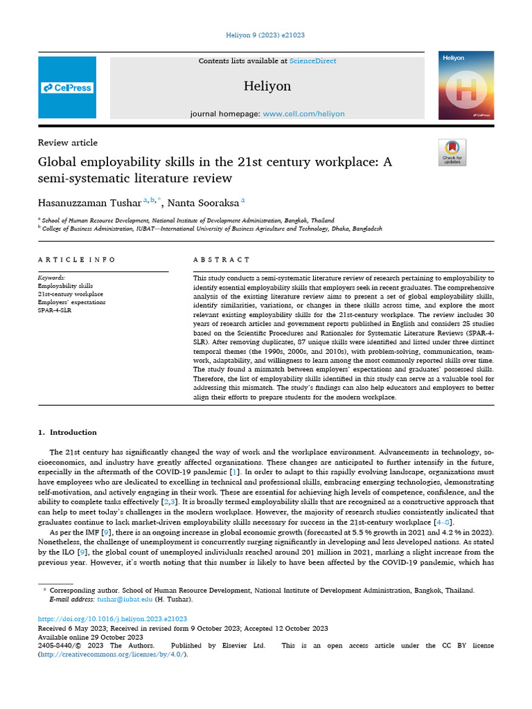 Global Employability Skills Review 2023 | PDF | Skill | Creativity