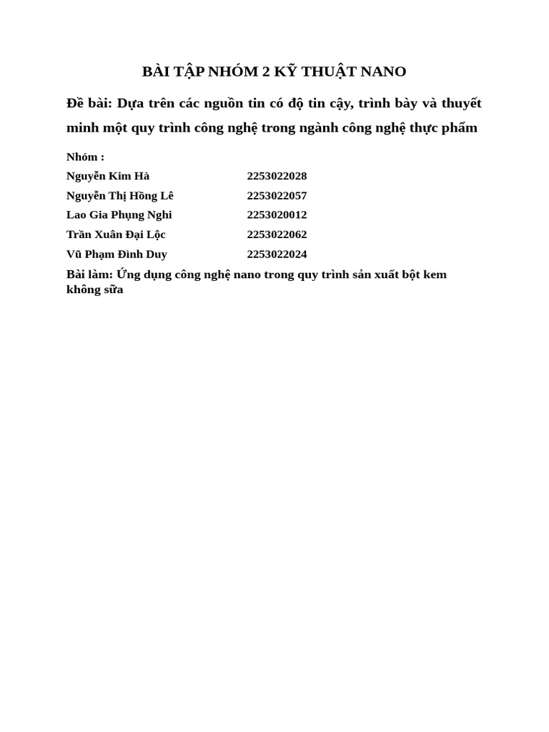 BT Nhom 2 Ky Thuat Nano | PDF