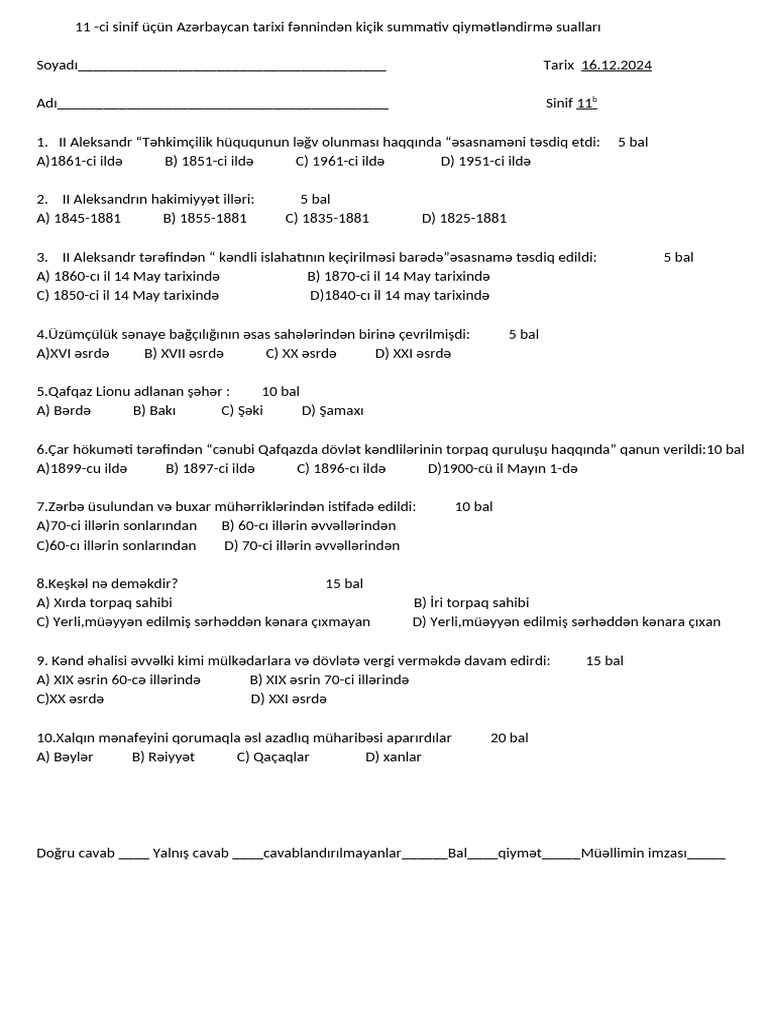 11 Si̇ni̇f Az Tari̇xi̇ Ii KSQ | PDF