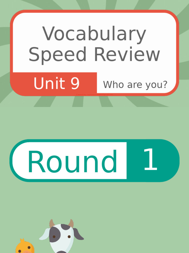 3年U9 Vocabulary Speed Review Who are you | PDF