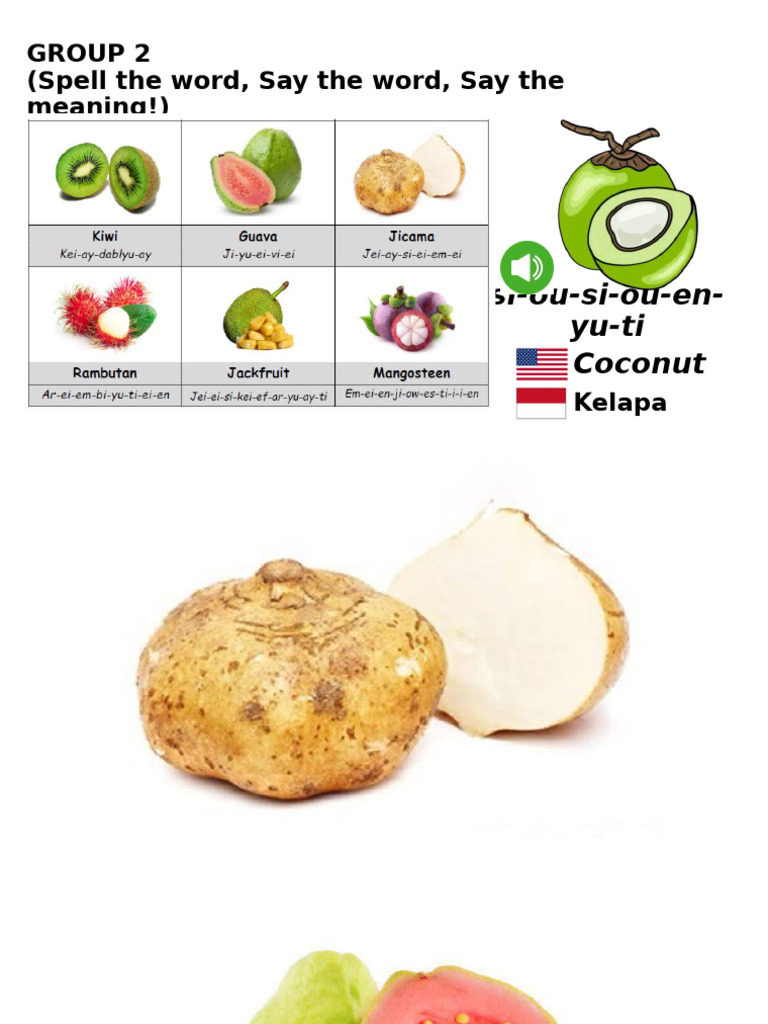 Spelling Fruit quiz Group2 | PDF