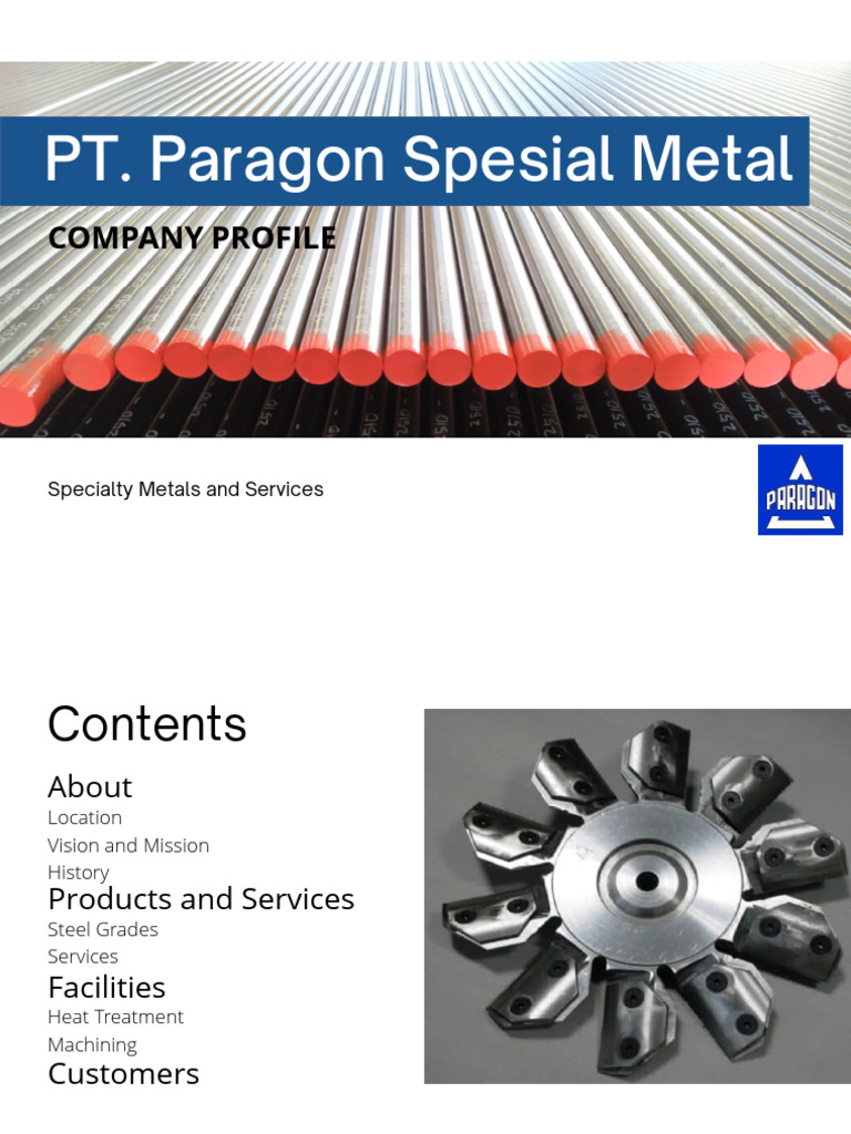 Company Profile PT. Paragon Spesial Metal | PDF | Heat Treating ...