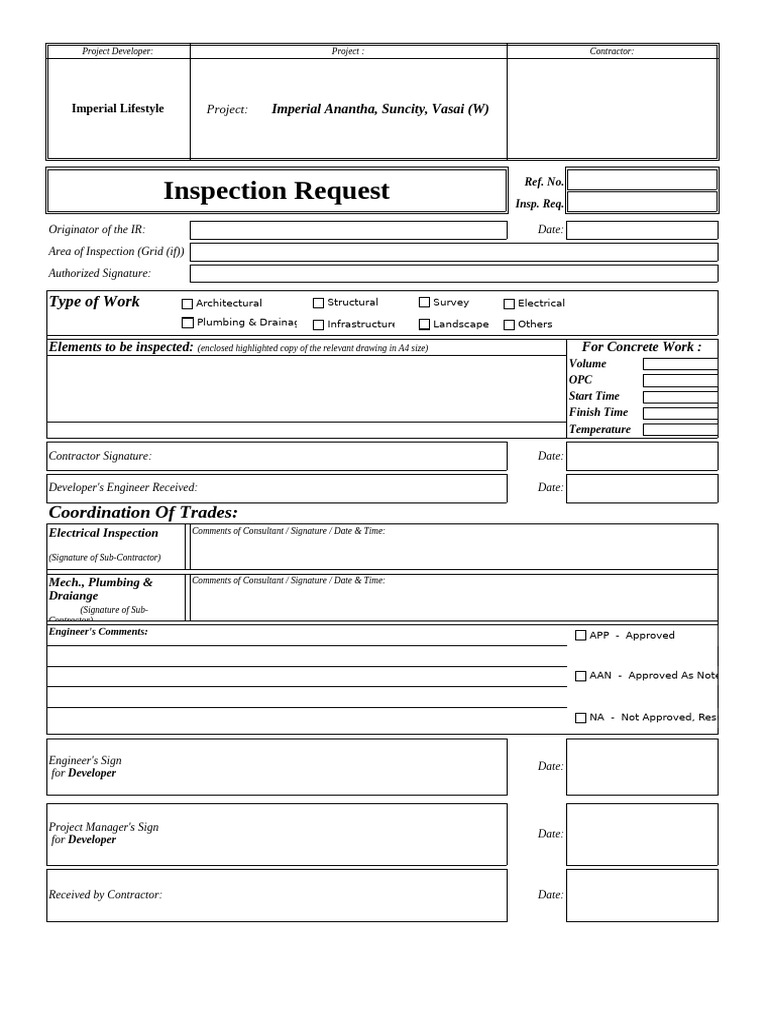Appendix D - Inspection Request | PDF