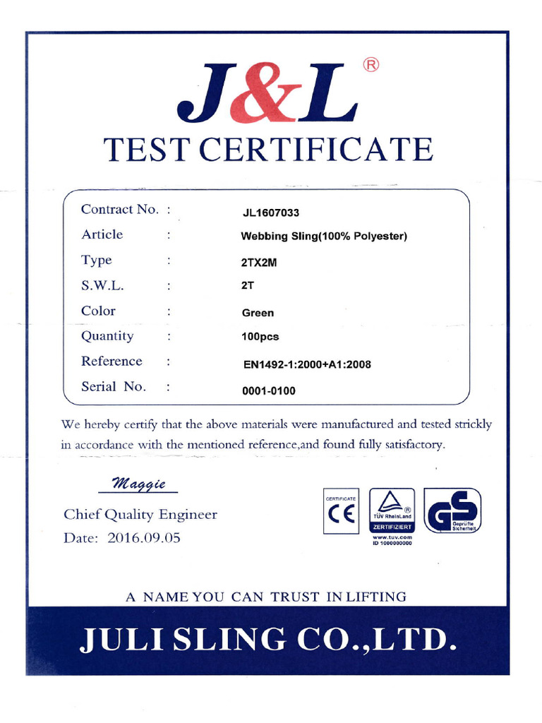 Webbimg Sling Cert | PDF