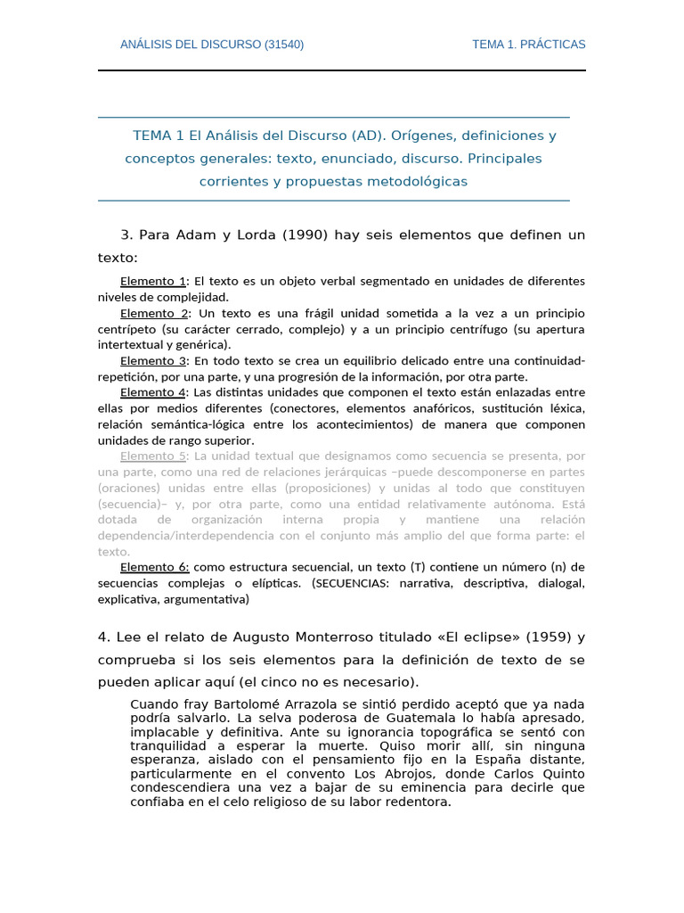 TEMA 1. An Lisis Textual y Discursivo | PDF