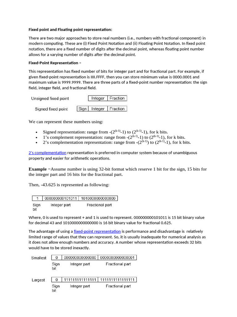 Fixed Point and Floating Point | PDF | Arithmetic | Computing