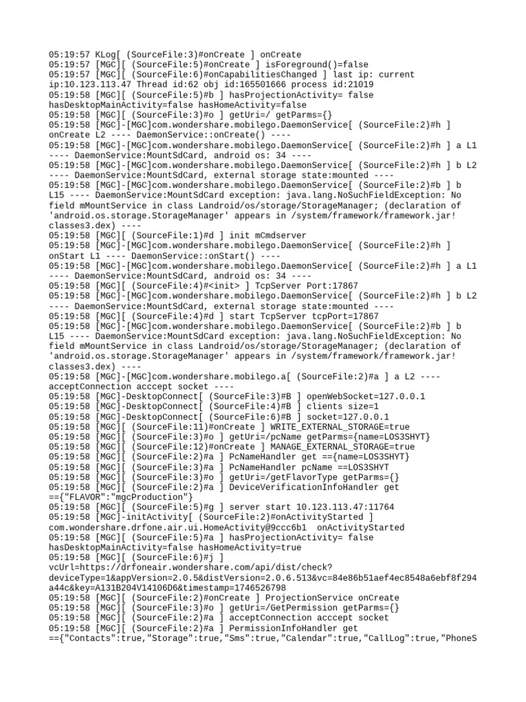 MobileGo Daemon Service Log Analysis | PDF | Computer Architecture ...