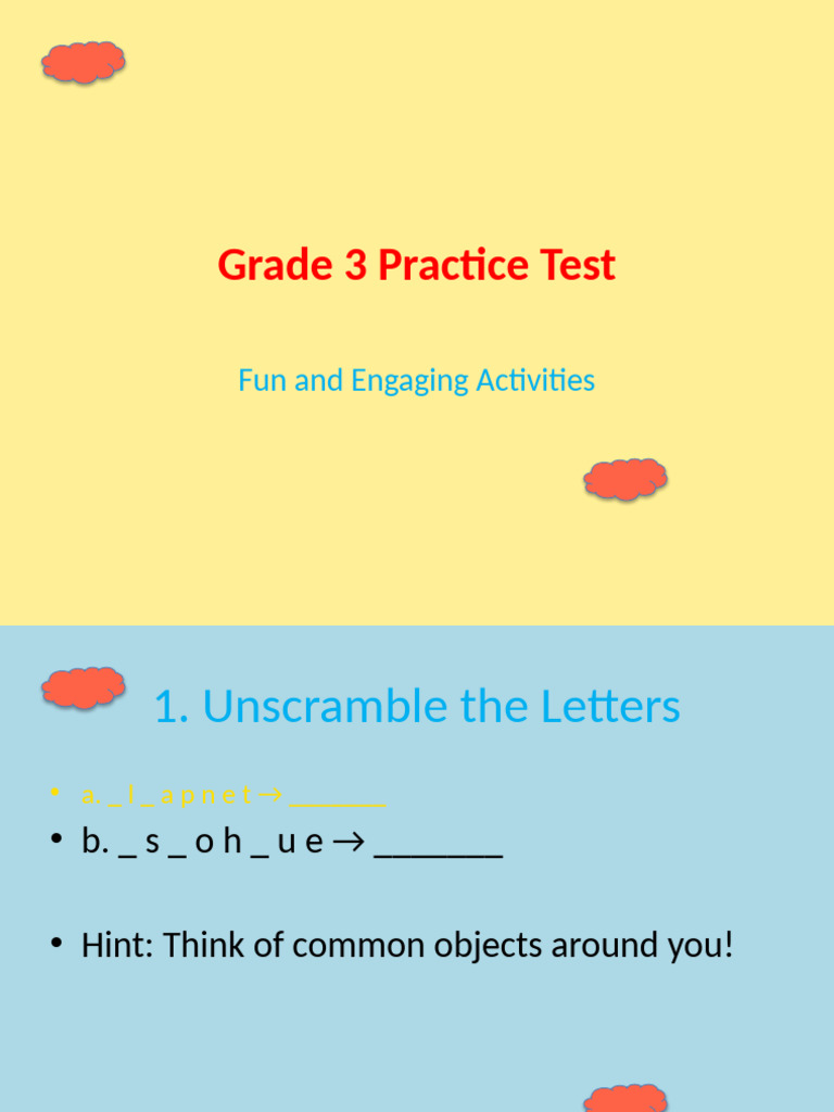 Updated Grade 3 Practice Test | PDF