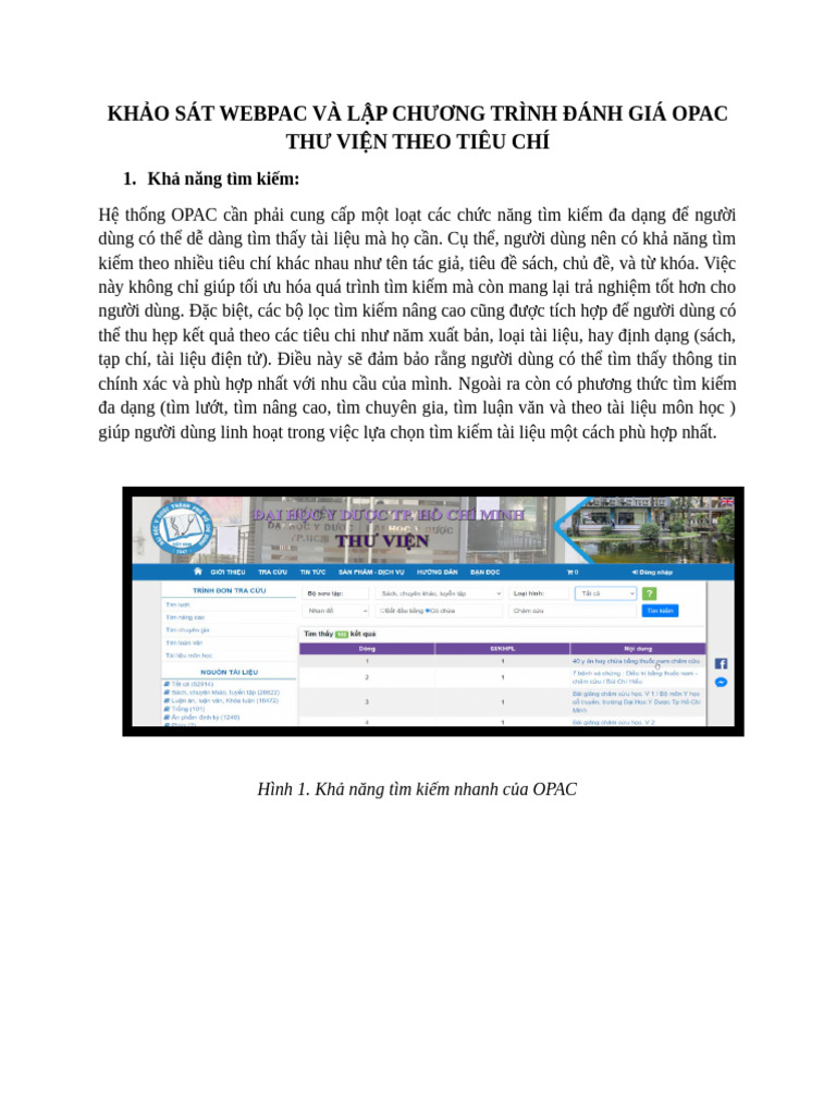 Khảo Sát Webpac Và Lập Chương Trình Đánh Giá Opac Thư Viện Theo Tiêu ...