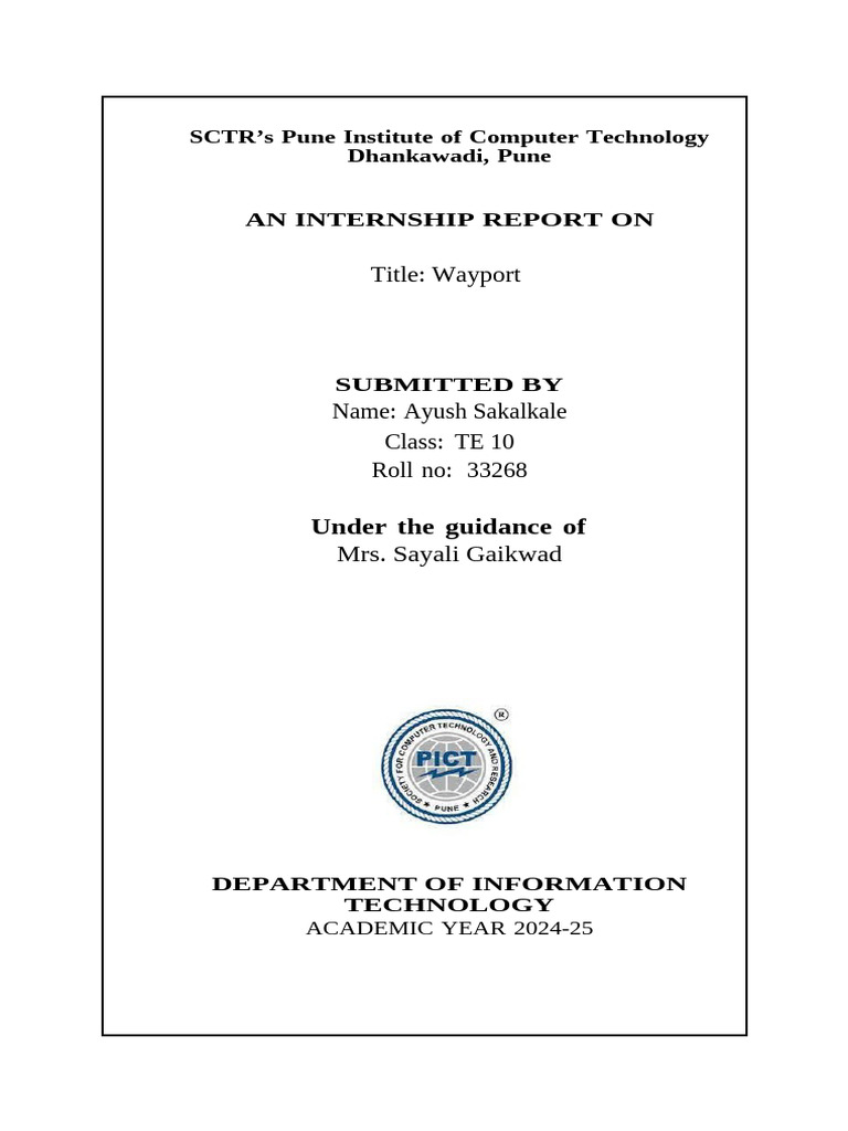 Ayush Internship Report Format | PDF | Transport | Scalability