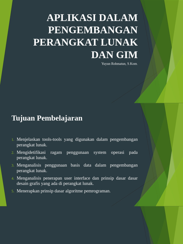 A. Aplikasi Dalam Pengembangan Perangkat Lunak Dan Gim | PDF