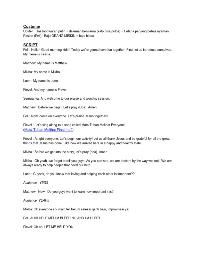 Script Uprak Bahasa Inggris - Agama | PDF | Bible Content