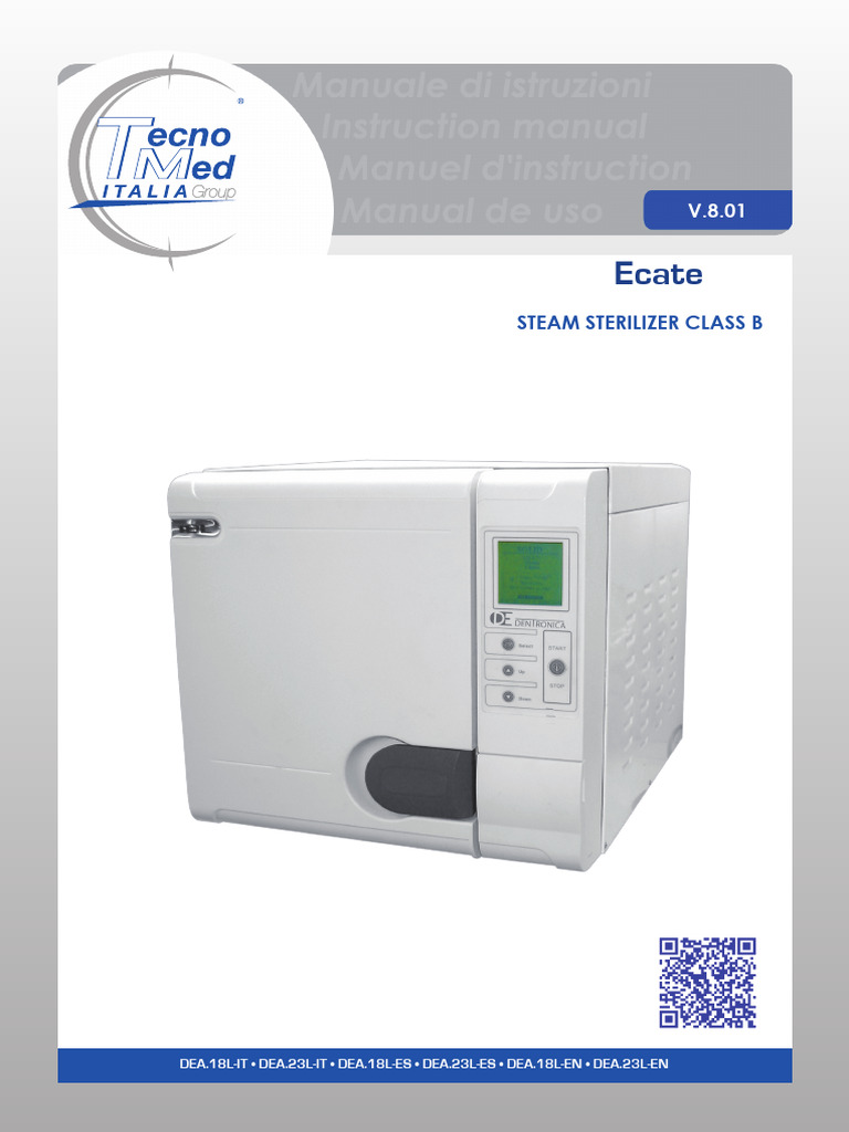 Class B Steam Sterilizer Manual | PDF | Sterilization (Microbiology)