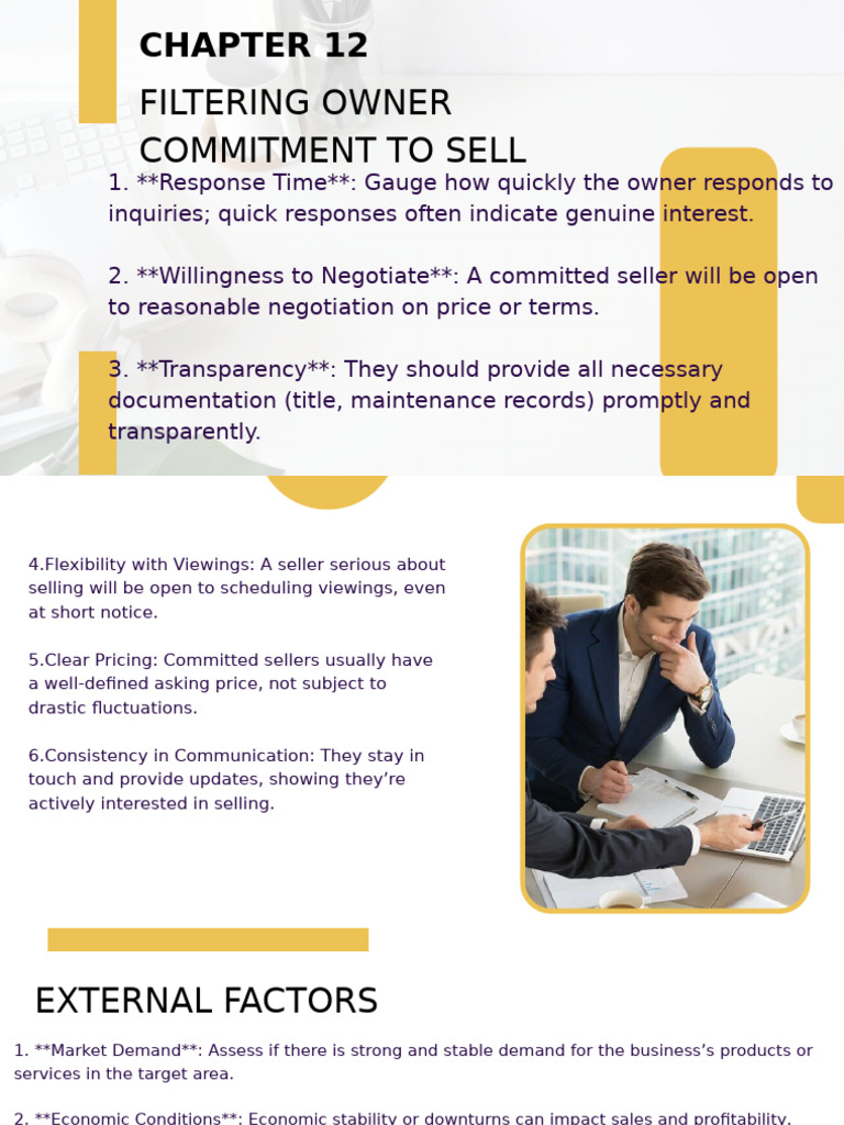 chapter 12(filtering owners commitment to sell) | PDF | Sales | Prices