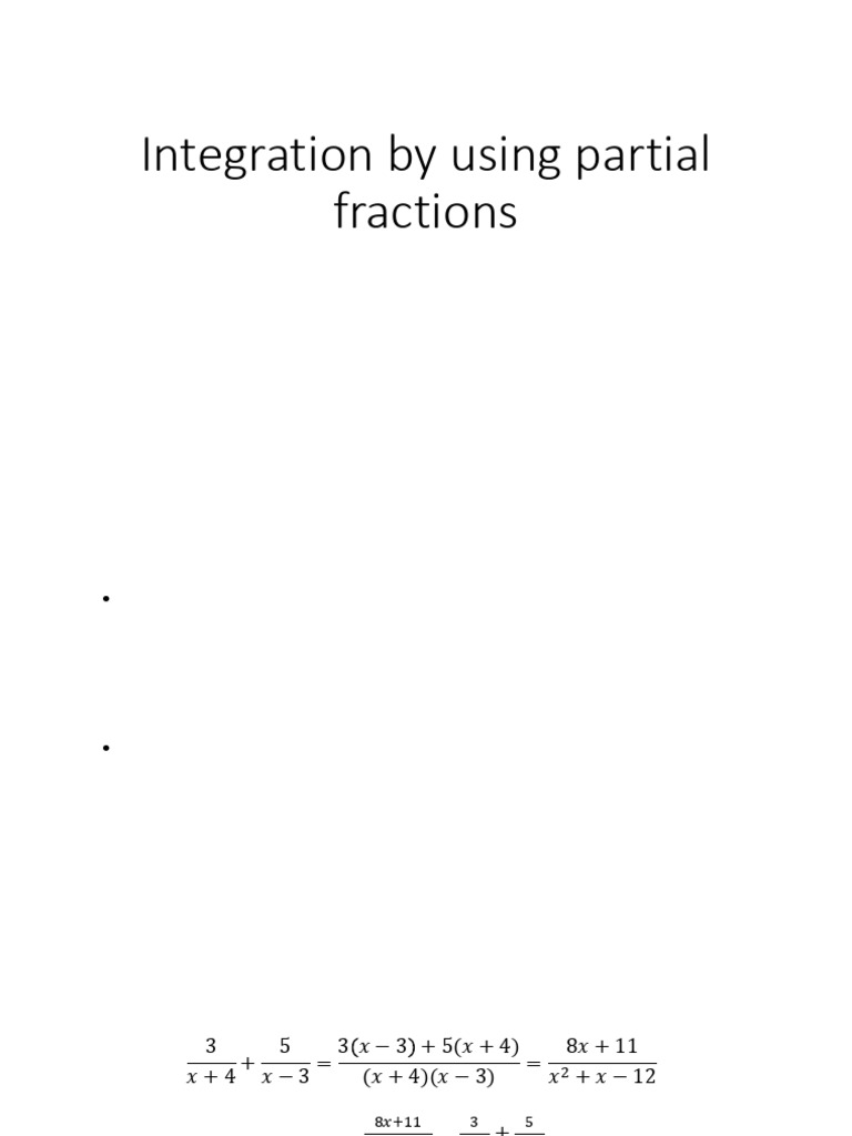 Integration of Partial Fractions (1) | PDF | Integral | Equations