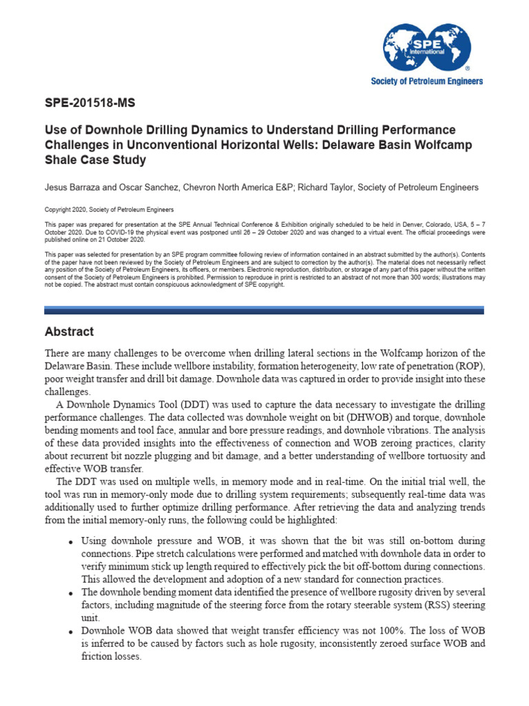 Use of Downhole Drilling Dynamics To Understand Drilling Performance ...