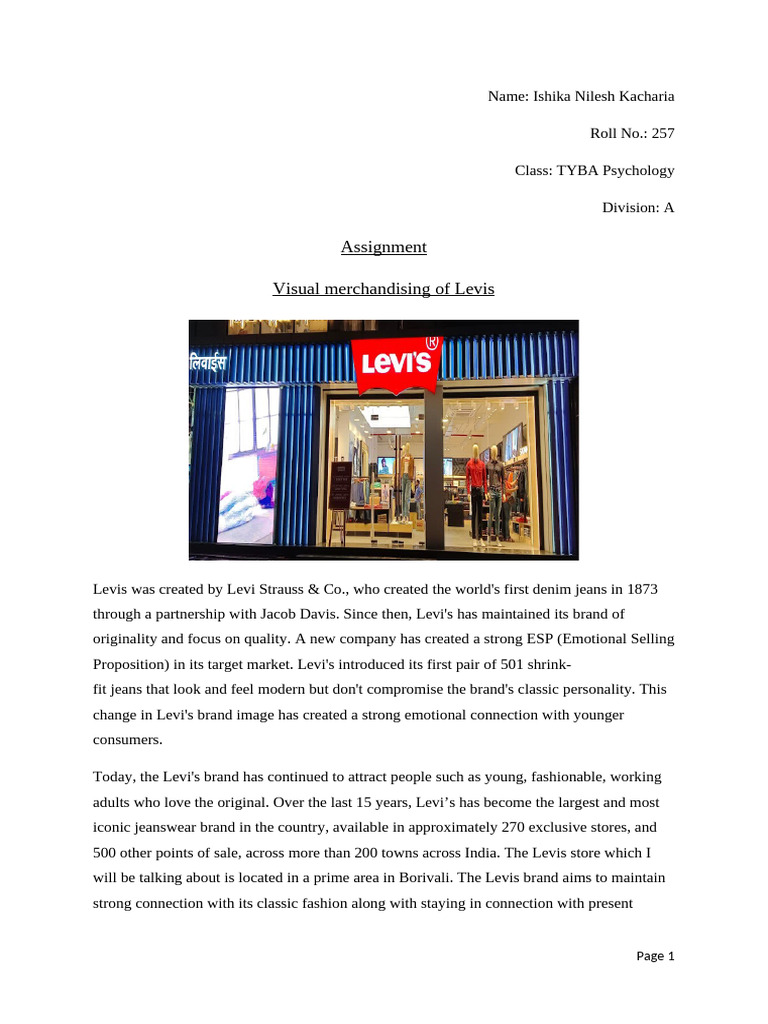 Levi's Visual Merchandising Strategies | PDF | Brand | Marketing