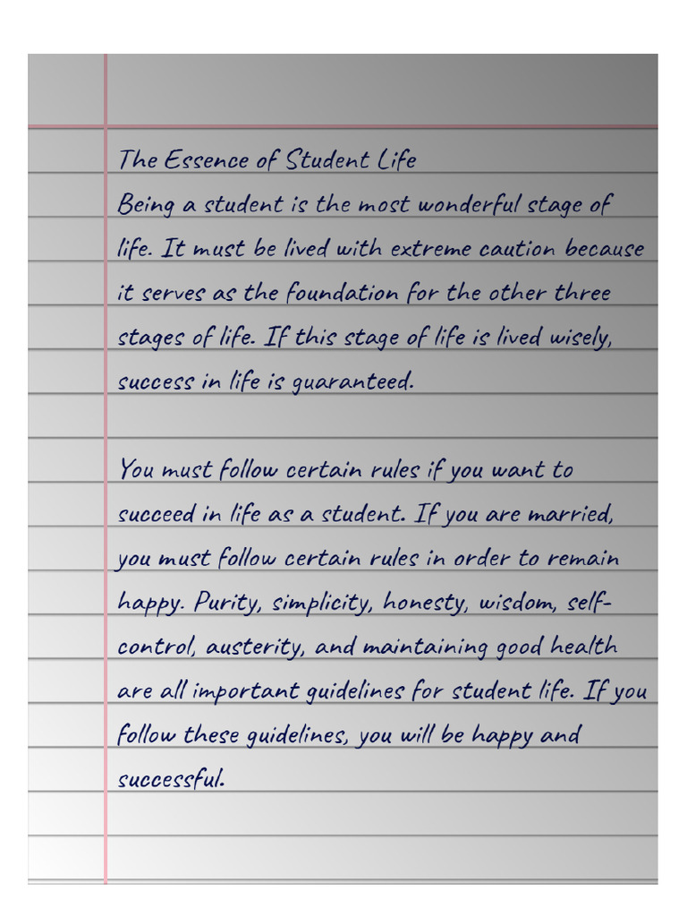 Life of A Student | PDF