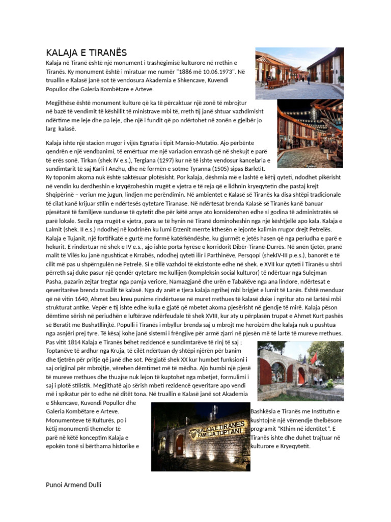 Kalaja e Tiranës | PDF