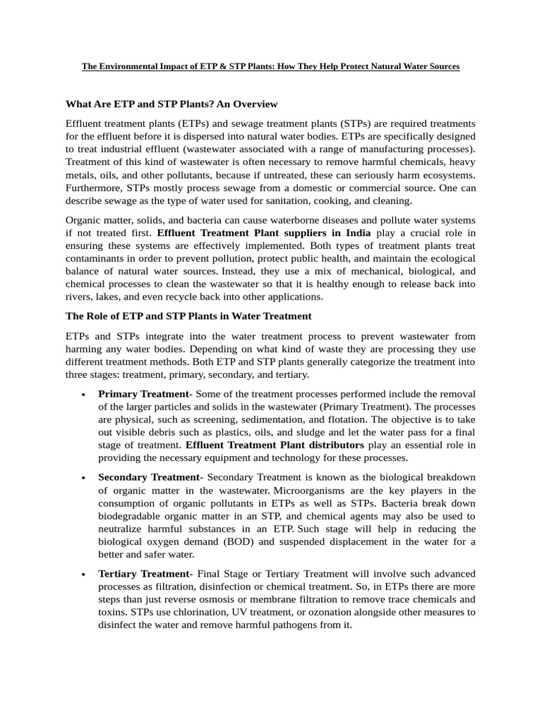 1298 The Environmental Impact of ETP | PDF | Sewage Treatment | Eutrophication