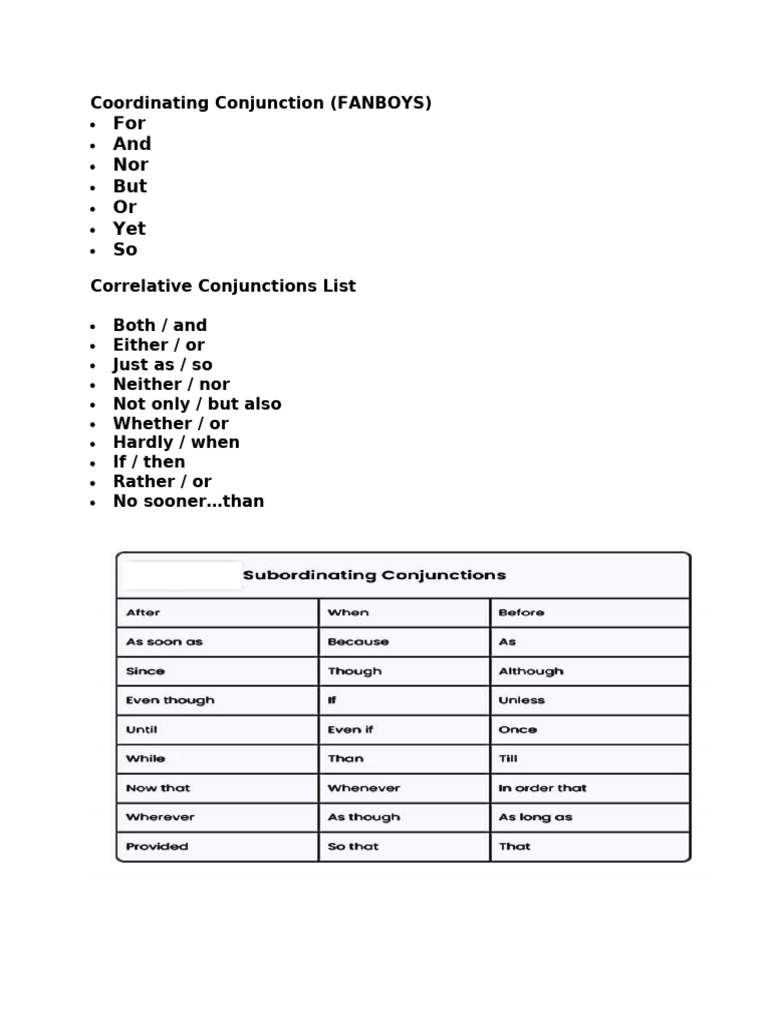 Coordinating Conjunction | PDF